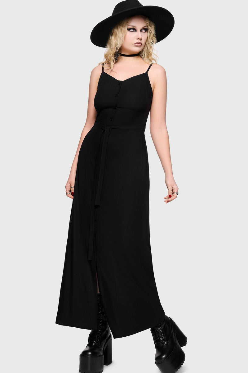 Cottage Chorus Maxi Dress [BLACK] | Killstar