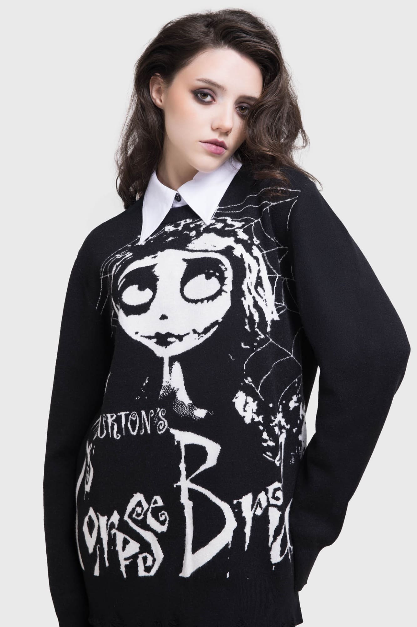 Corpse Bride Distressed Sweater | Killstar