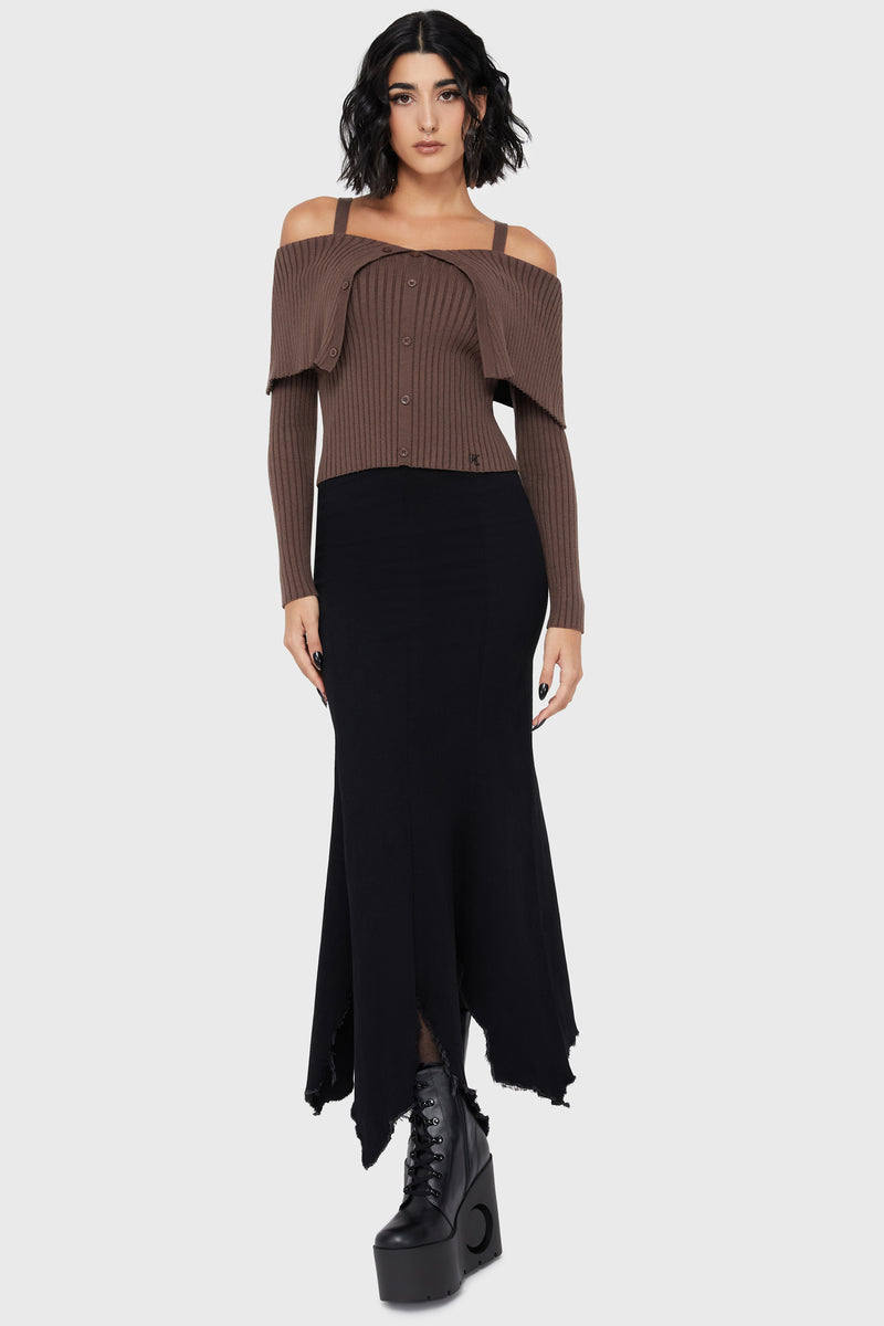 Dusk Empress Knit Top [Brown] | Killstar