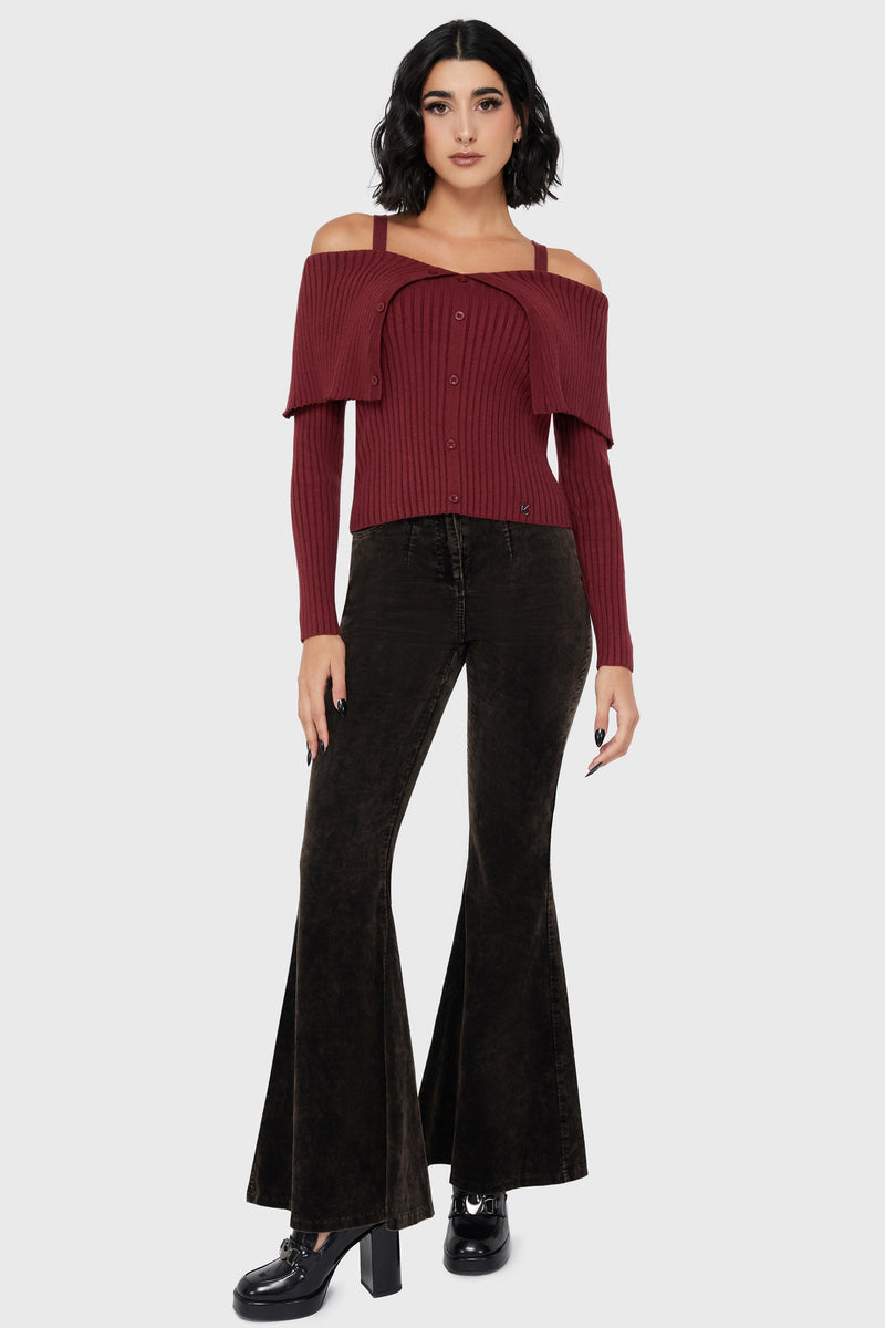Dusk Empress Knit Top [Red] | Killstar