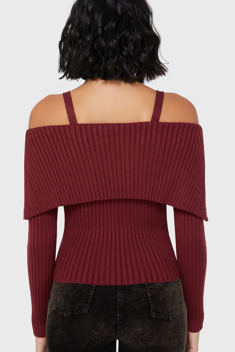 Dusk Empress Knit Top [Red] | Killstar