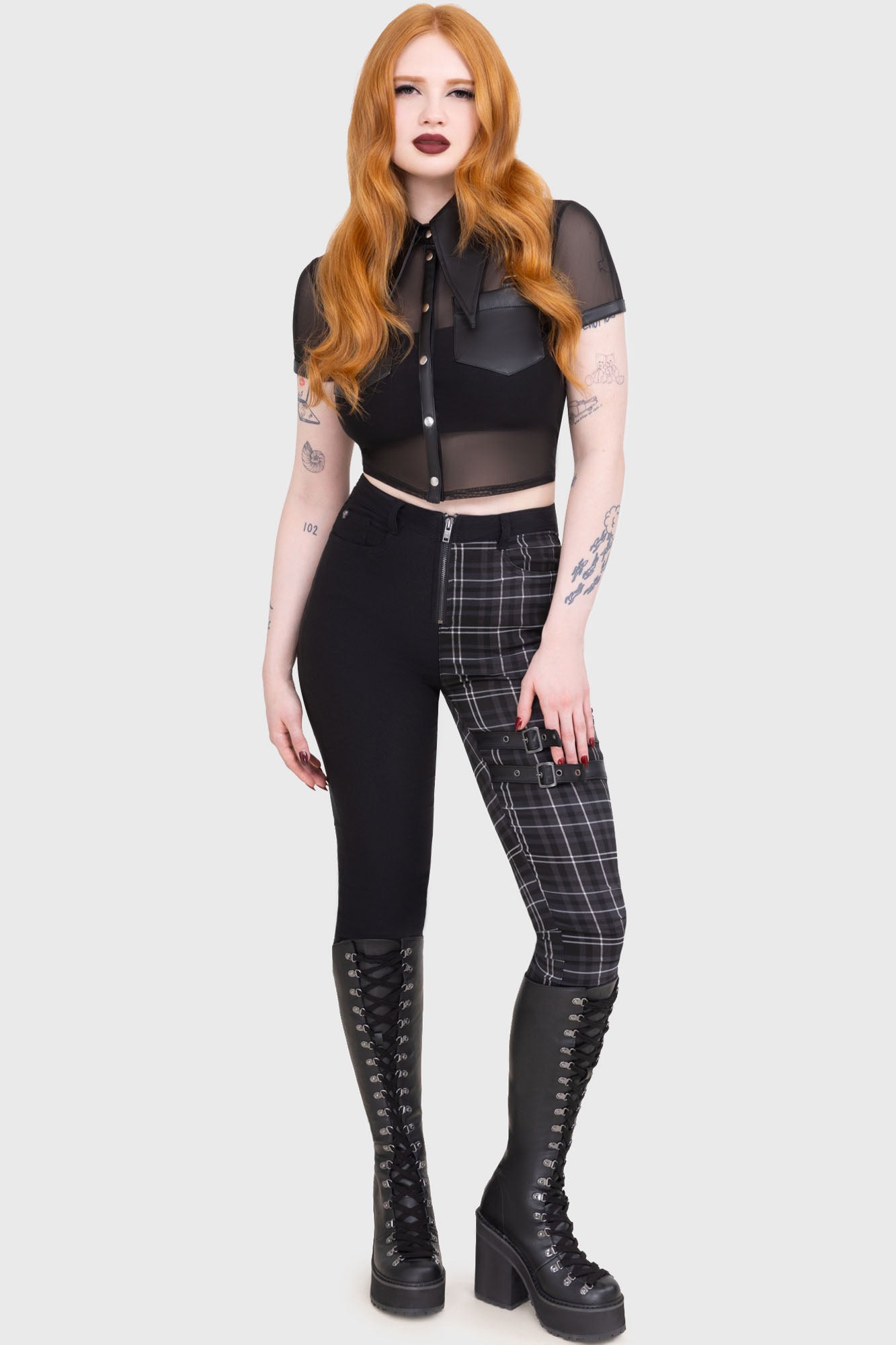 Tartan Riot Trousers [GREY] | Killstar