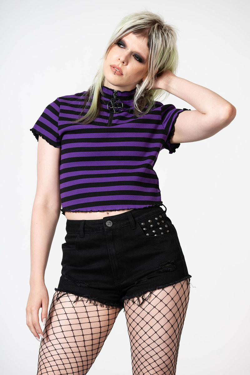 Malkin Crop Top [PURPLE] | Killstar